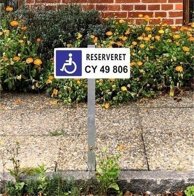 Handicap P-skilte blå i 2mm aluminium (som de originale) flere ...
