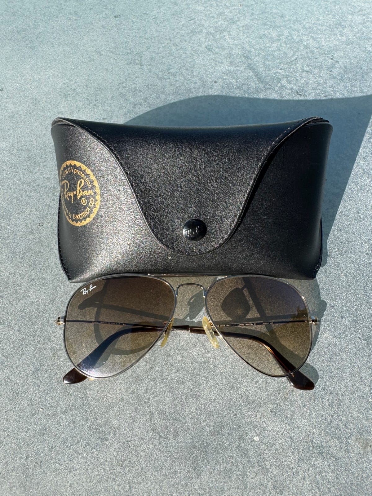 Ray Ban pilot solbriller med guld-stel og brunt glas | DBA