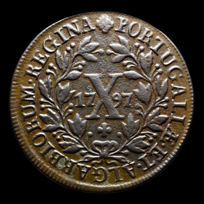 Portugal. D. Maria I (1786-1799). X Reis 1797 - Coroa Alta - Muito ...