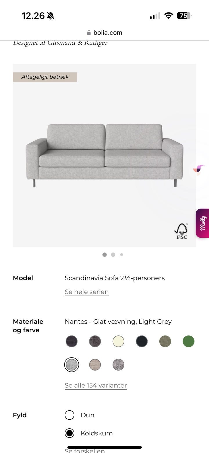 Bolia 2,5 persons sofa | DBA
