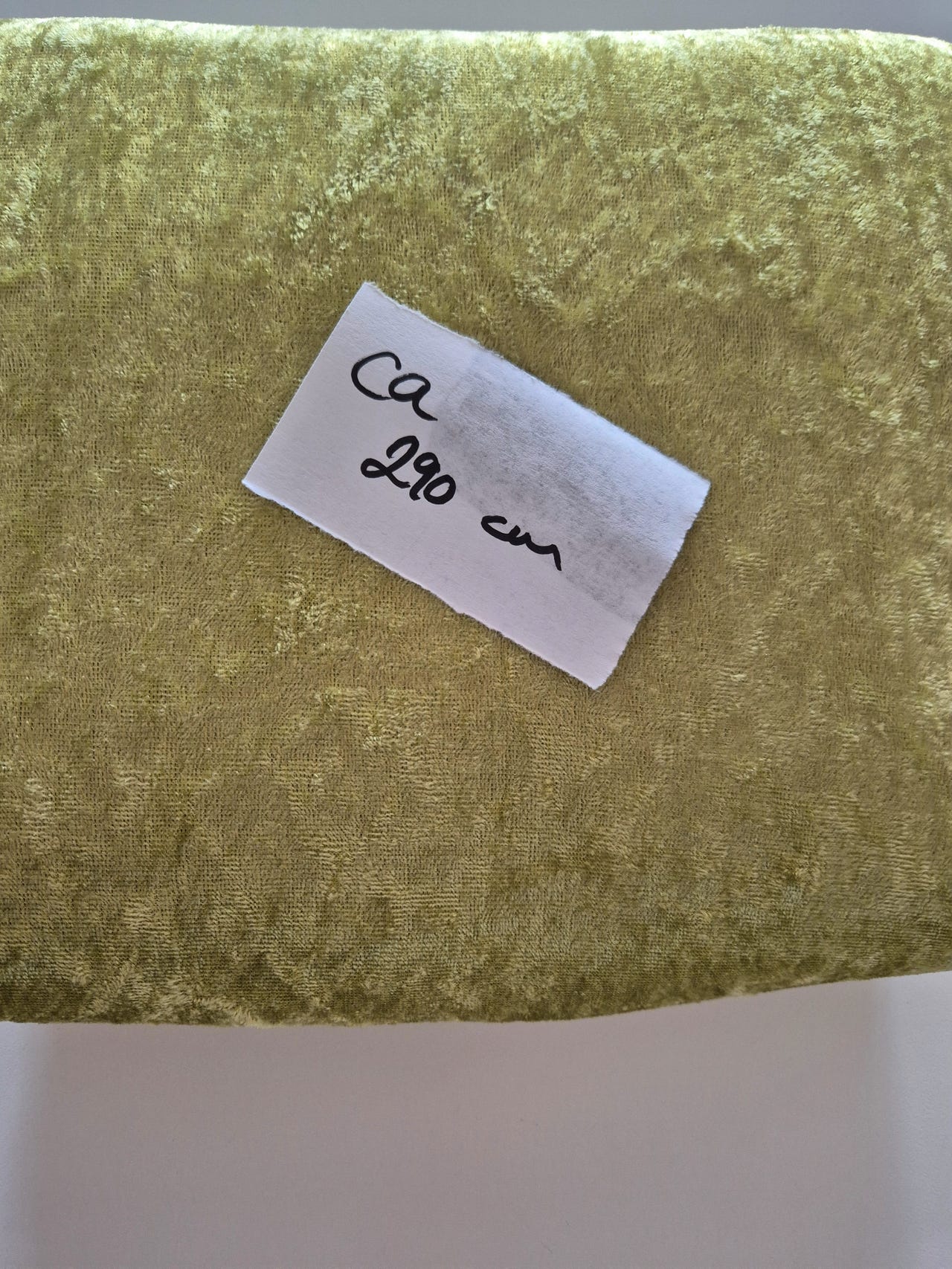 Velour dug - Lime 3 meter dug med naturlig krymp. Ikke brugt - kun ...