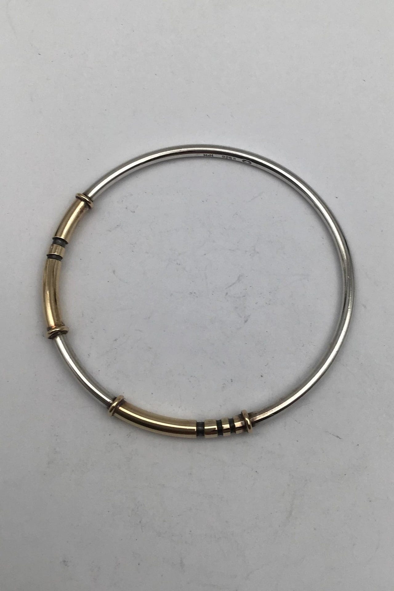 Georg Jensen / Hans Hansen Sterling Sølv / Guld Armring VI SENDER | DBA
