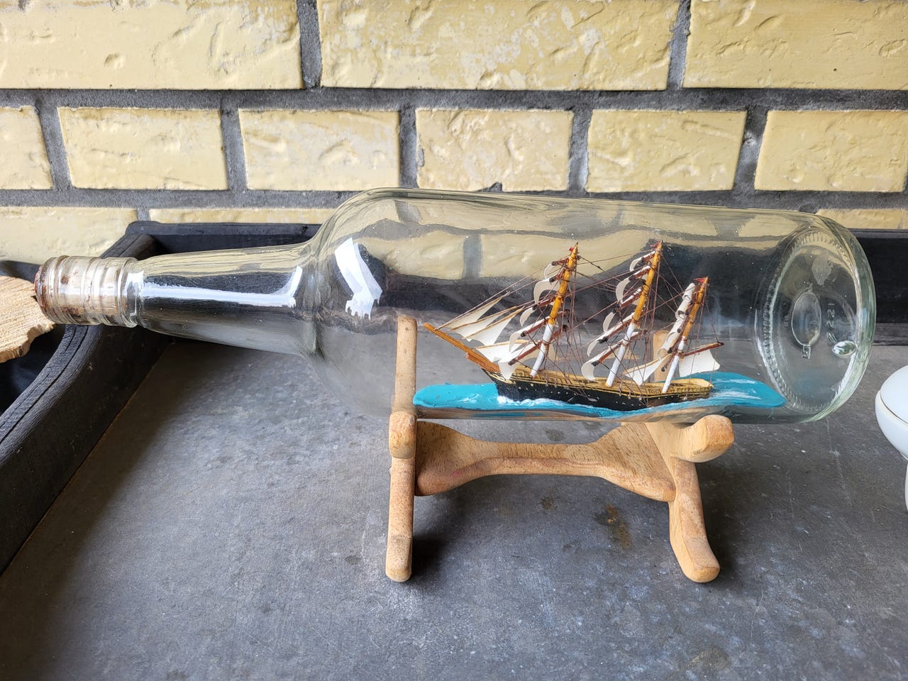 Vintage flaskeskip med holder | DBA