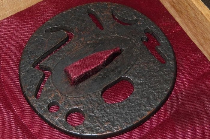 Katana - shakudo - Shakudo Sukashi Tsuba : C4-452 - Japan - Edo ...