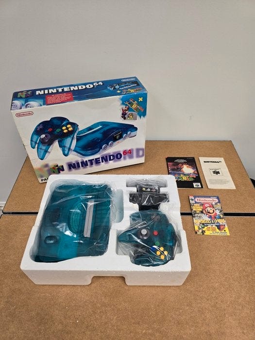 Nintendo - Nintendo 64 - N64 - Funtastic - Ice Blue Console - Mario 64 ...