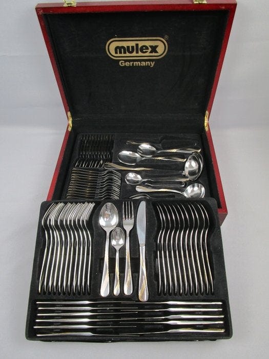 'Mulex - Deutschland - Bestik sæt - 12 personer / 72 dele - 24 karat ...