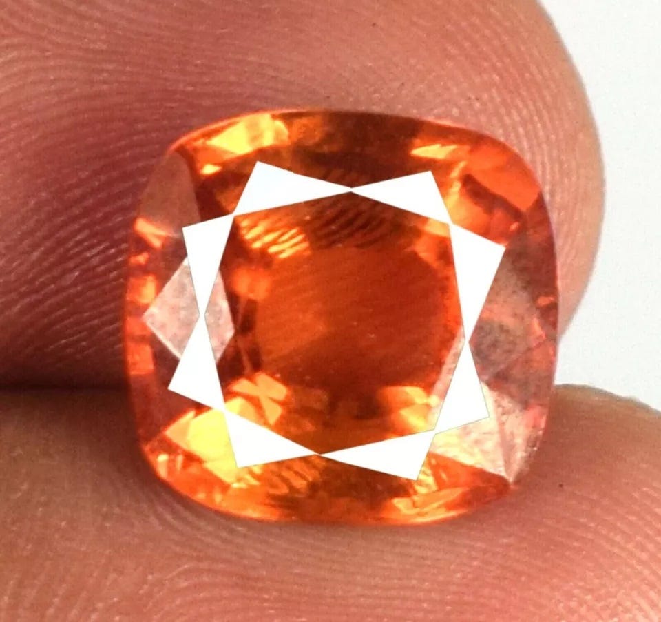 Padparadscha Orange Sapphire 5.55 Ct Cushion Natural Certified | DBA