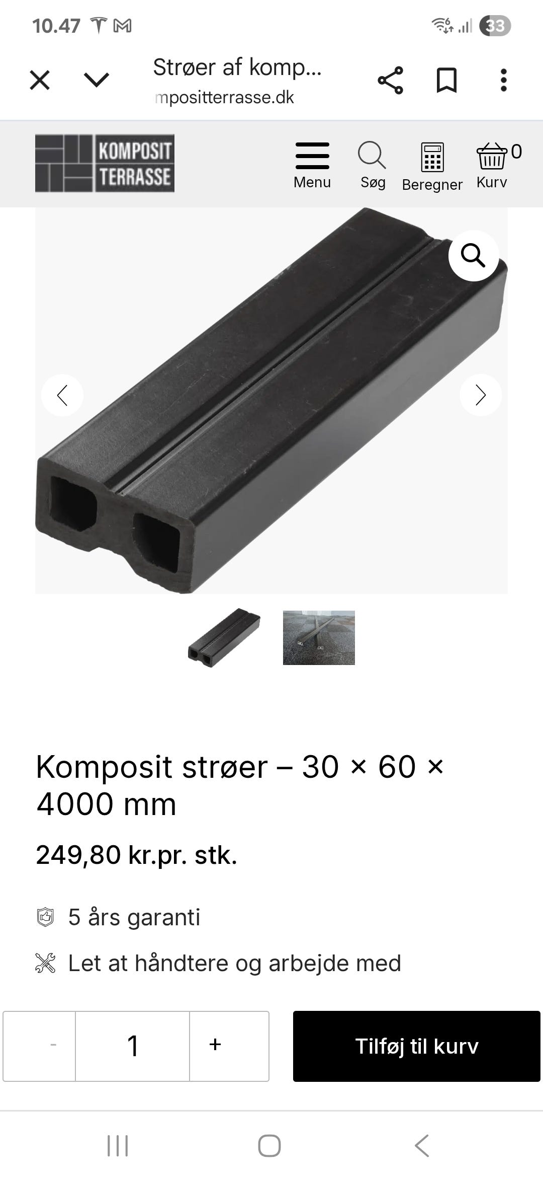 Komposit strøer, 24×4 meter | DBA