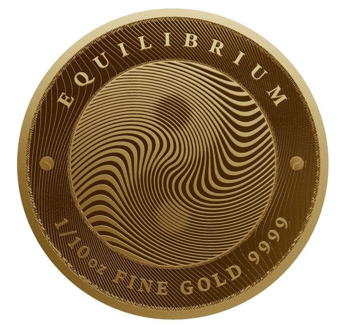 Tokelau. 2021 1/10 oz $10 NZD Equilibrium Proof-Like Gold Coin | DBA