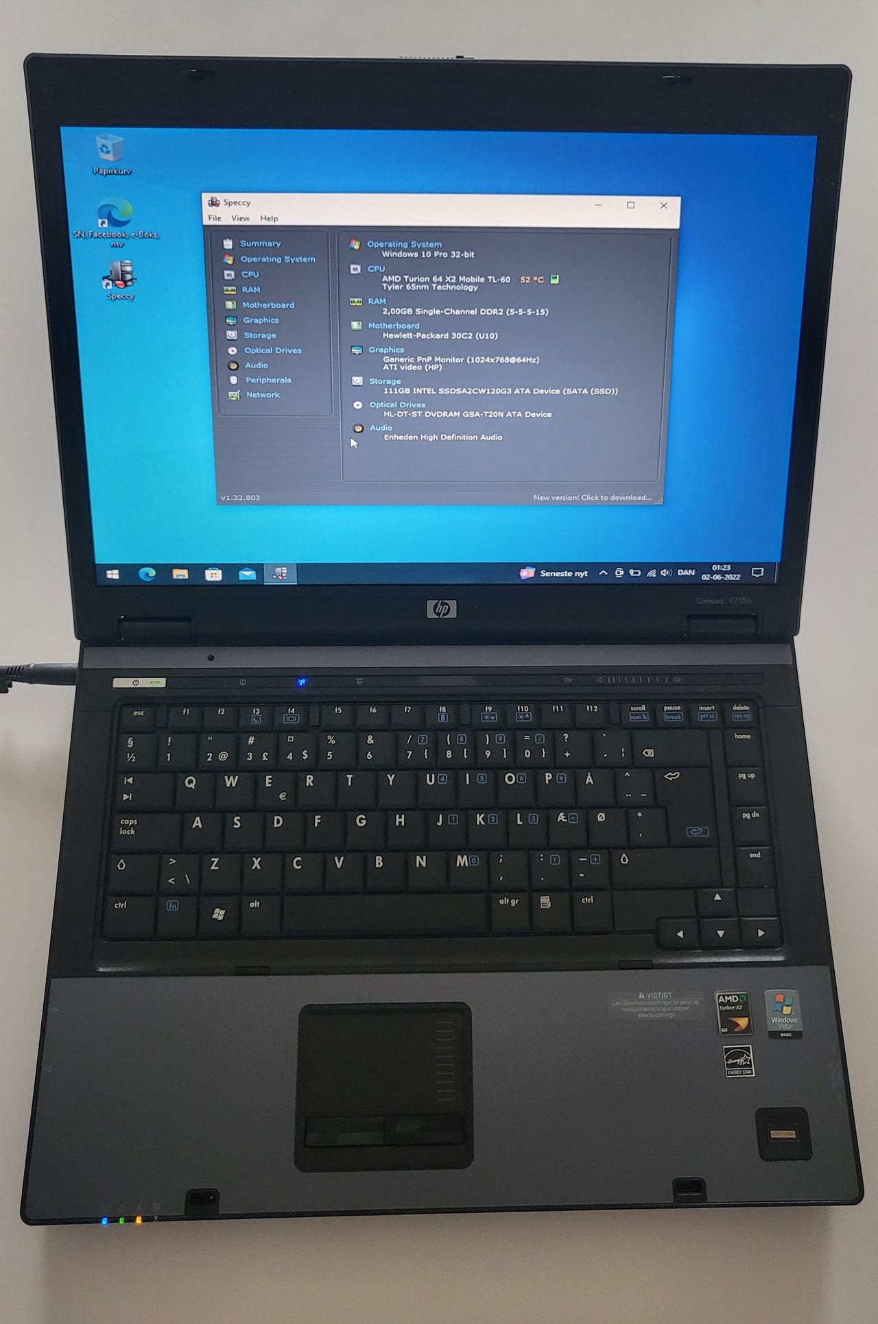HP Compaq 6715b - Laptop Windows10pro-32bit med skuldertaske* & 2stk ...