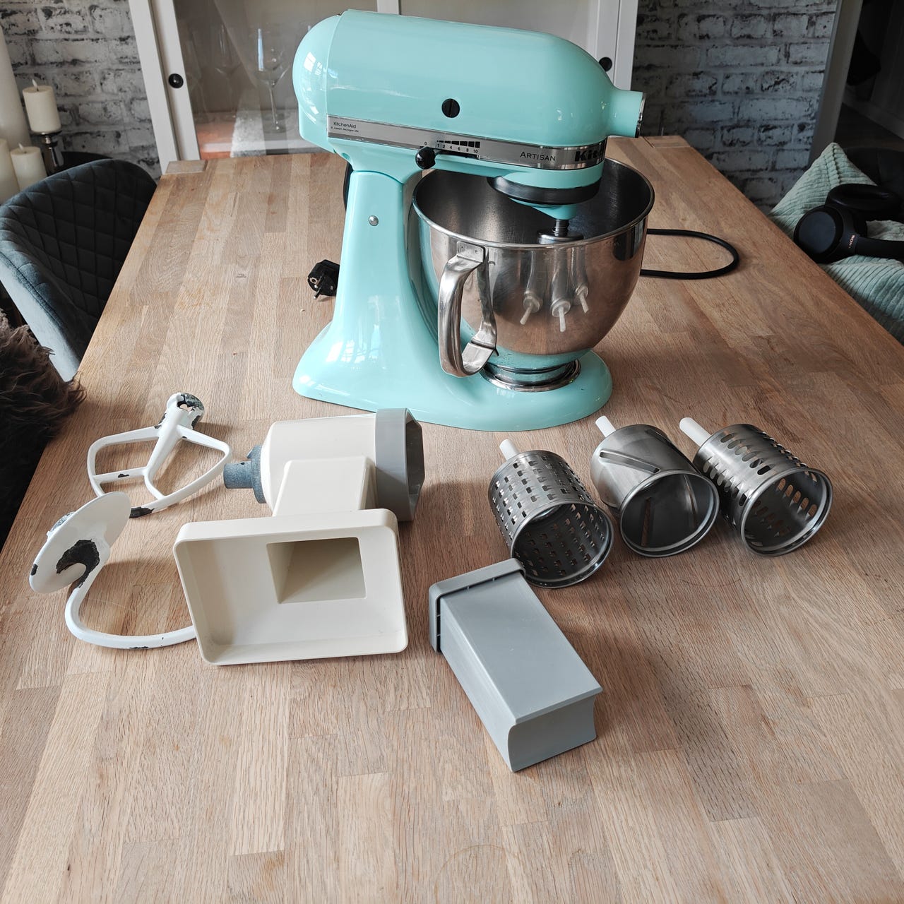 KitchenAid Artisan køkkenmaskine, KSM150, i farven isblå | DBA