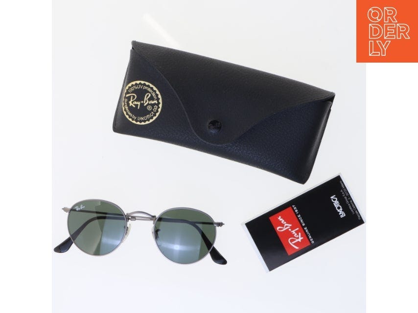 Ray-Ban runde solbriller med etui fra Ray Ban (str. 14 cm) | DBA