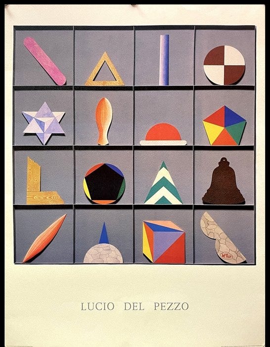 lucio del pezzo - Poster Arte "LUCIO DEL PEZZO - Casellario MB" - 1980 ...