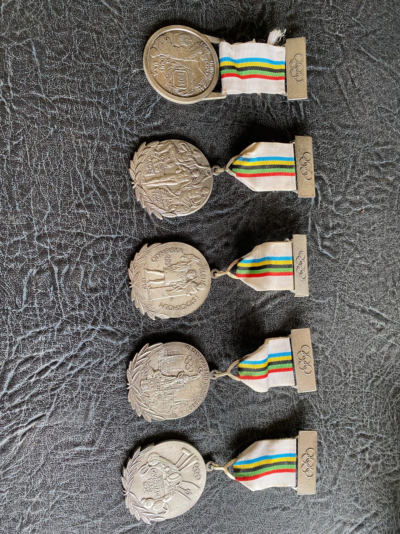 OL march Medaljer sæt 5 stk metal med bånd | DBA