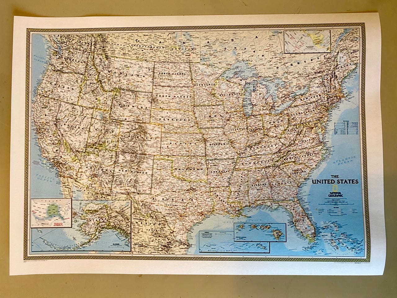 USA kort National Geographic | DBA