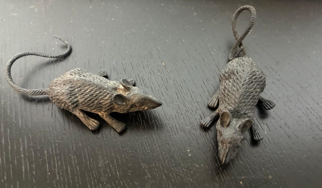 2 julmus julerotter gråsorte mus rotte rotter | DBA