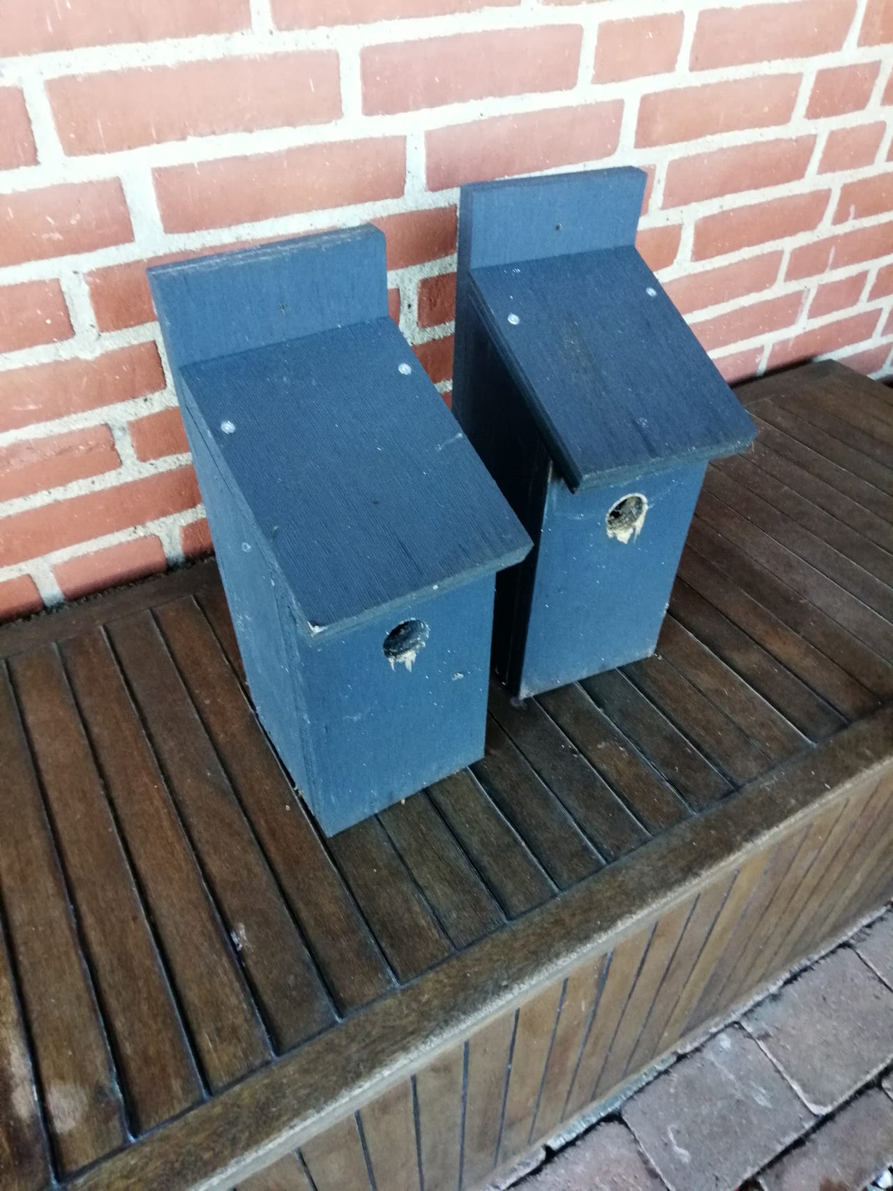 Tofarget Træ Fugl Fodring Kasser 2 stk | DBA