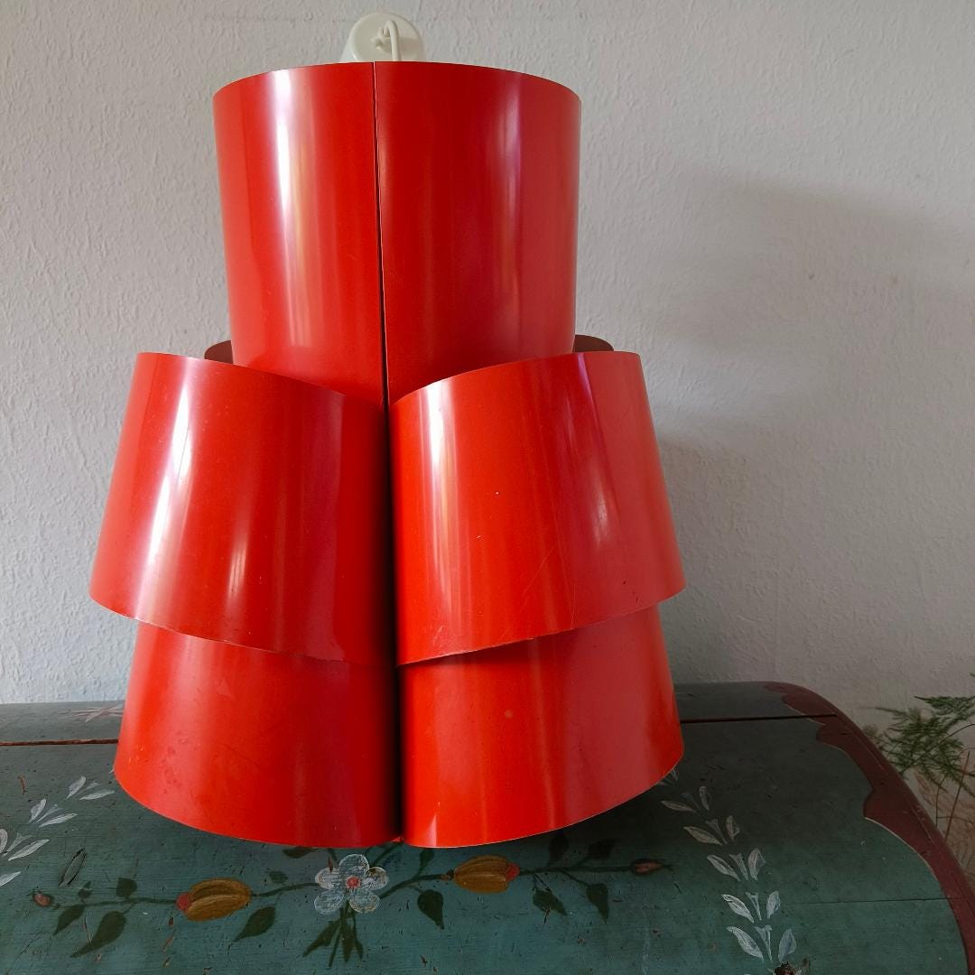 Hans Agne Jakobsson Loftlampe i Orange Metal | DBA