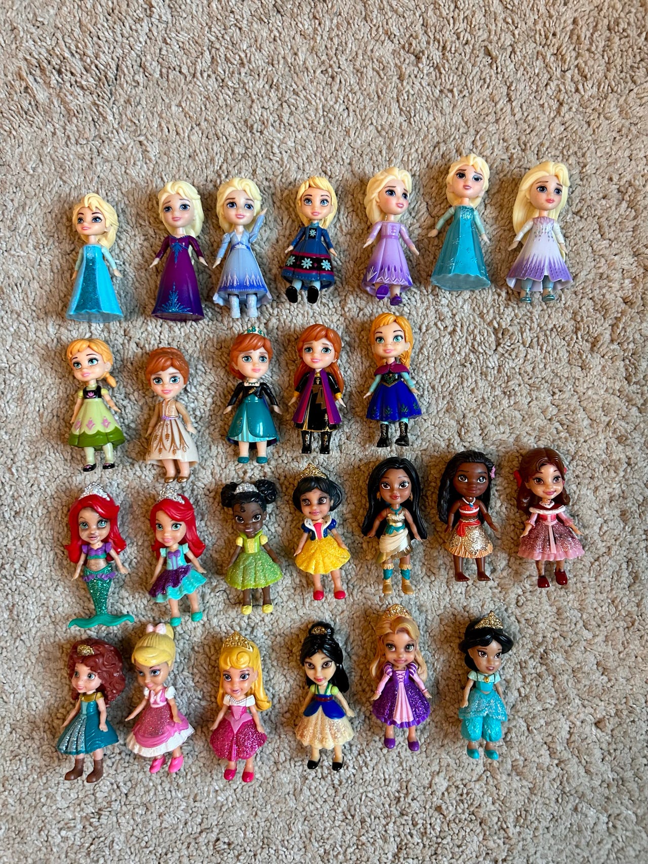 Disney Miniature Prinsesser Dukker Sæt Blandet Farver | DBA