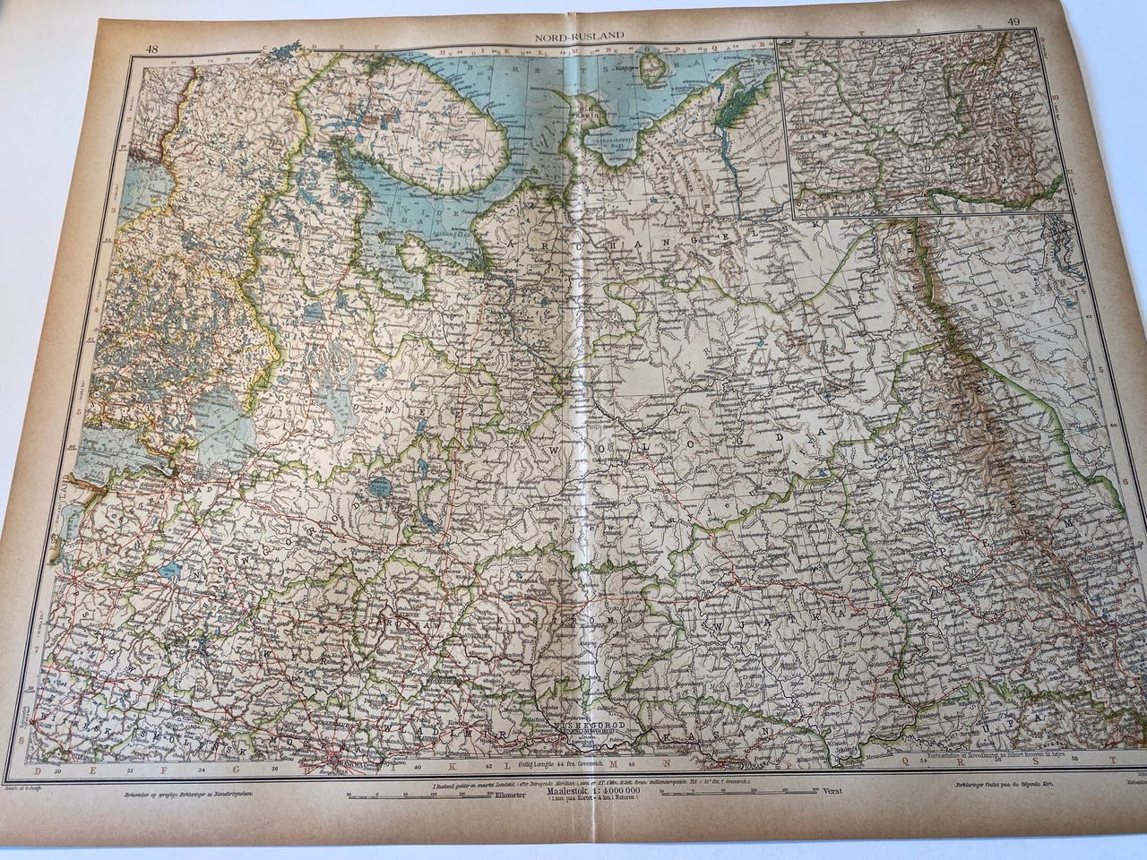 Landkort over det vestlige Rusland fra 1922 | DBA