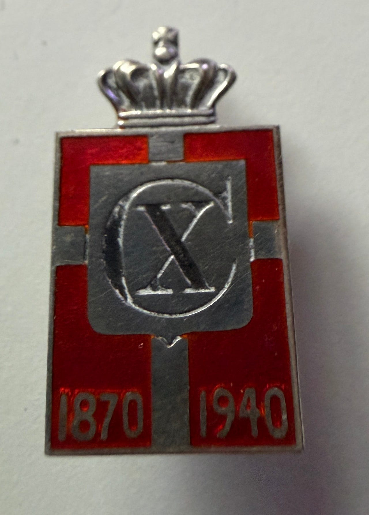 Kongelig Dansk Emblem 1870-1940 sølv Broche | DBA