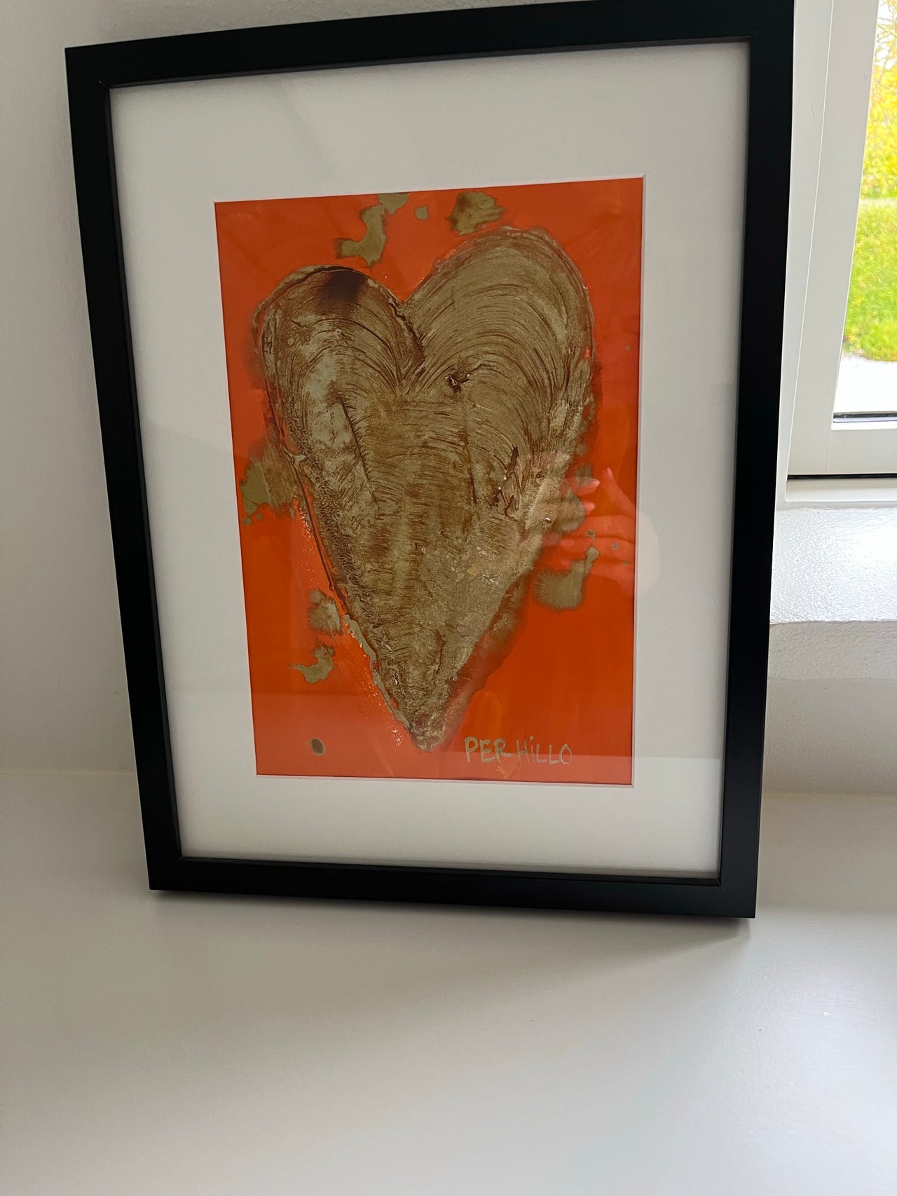 Rettig Maleri Hjerte Motiv Indrammet | DBA