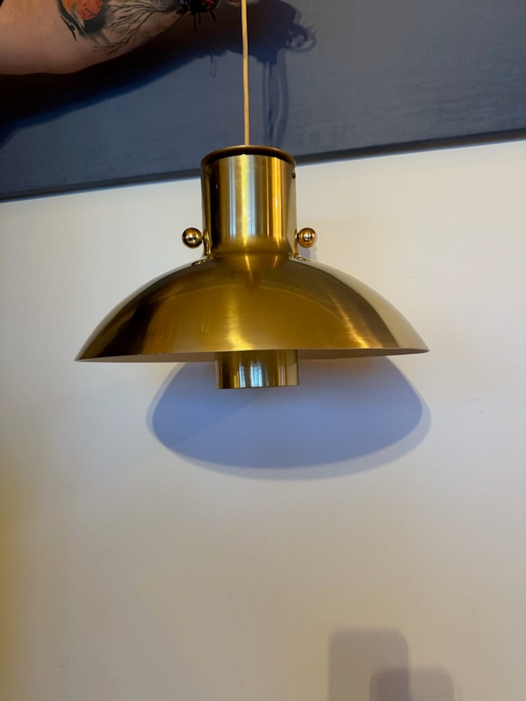 Retro Lyfa pendel lampe i messing | DBA