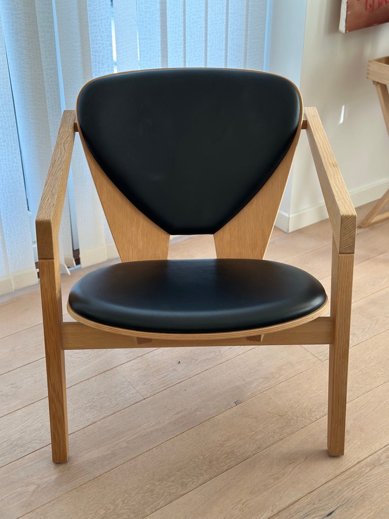 Hans J. Wegner GE460 Butterfly – Ubehandlet eg / Sort læder – Original ...
