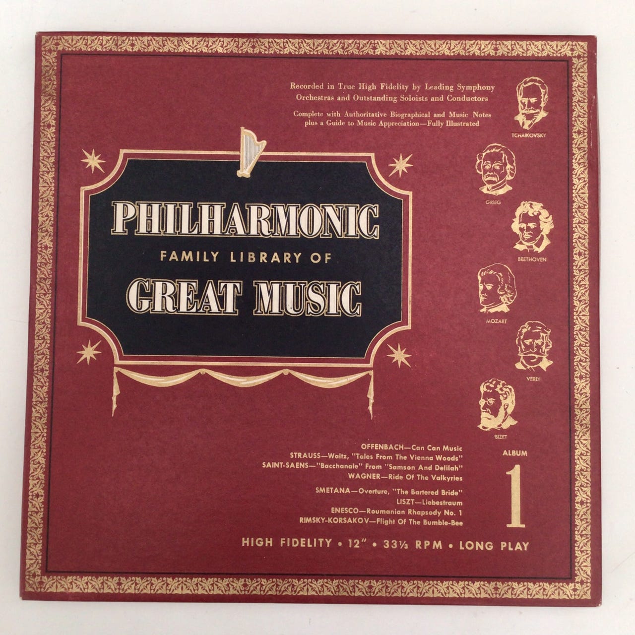 Vintage High Fidelity LP i æske. Philharmonic Great Music 33 rpm Long ...