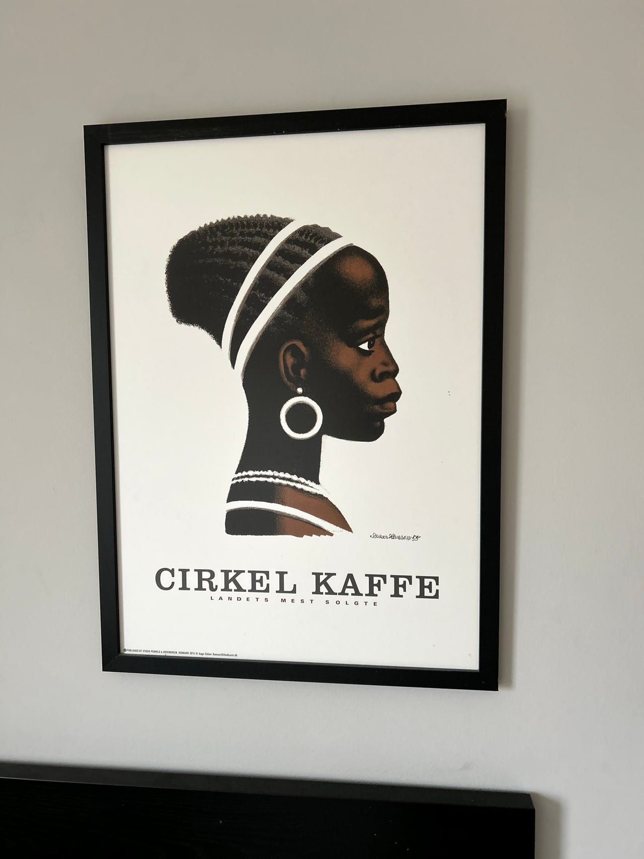 Cirkel Kaffe Plakat Sort Hvid Portræt | DBA