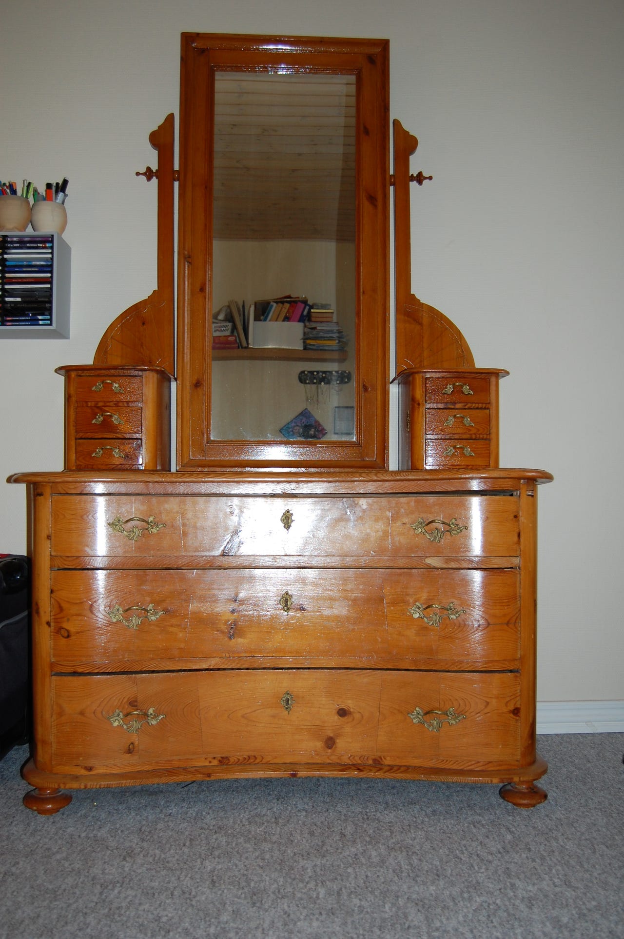 Antik Kommode med Spejl Træ Mellemstor | DBA