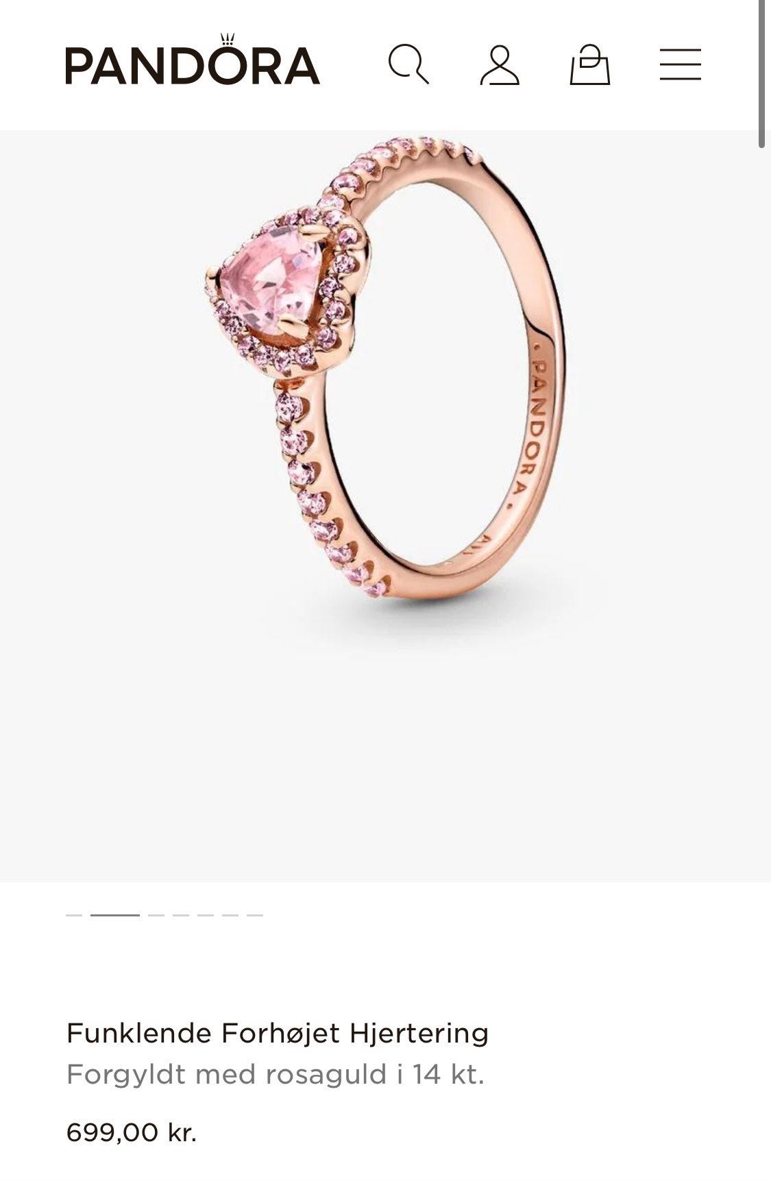 14k Rose gold heart ring Pandora | DBA
