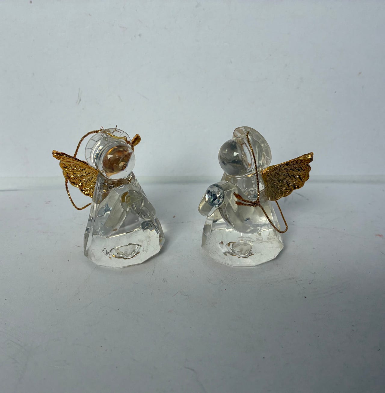 2 gl engle med guldvinger engel julepynt juletræspynt | DBA