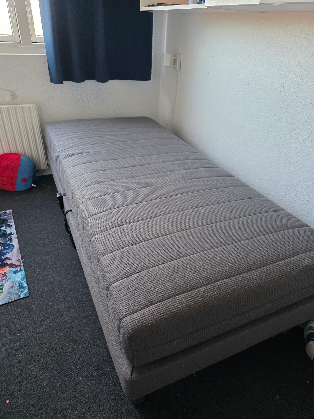 OKIMAT 3H4/6 Elektrisk Seng 90x200 cm Grå Stoff | DBA