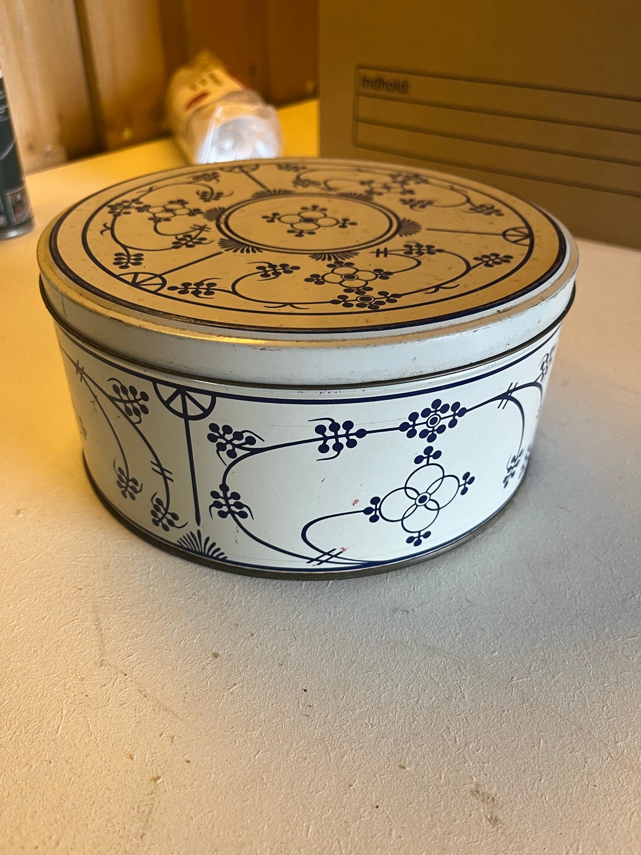 Vintage kagedåse musselmalet | DBA
