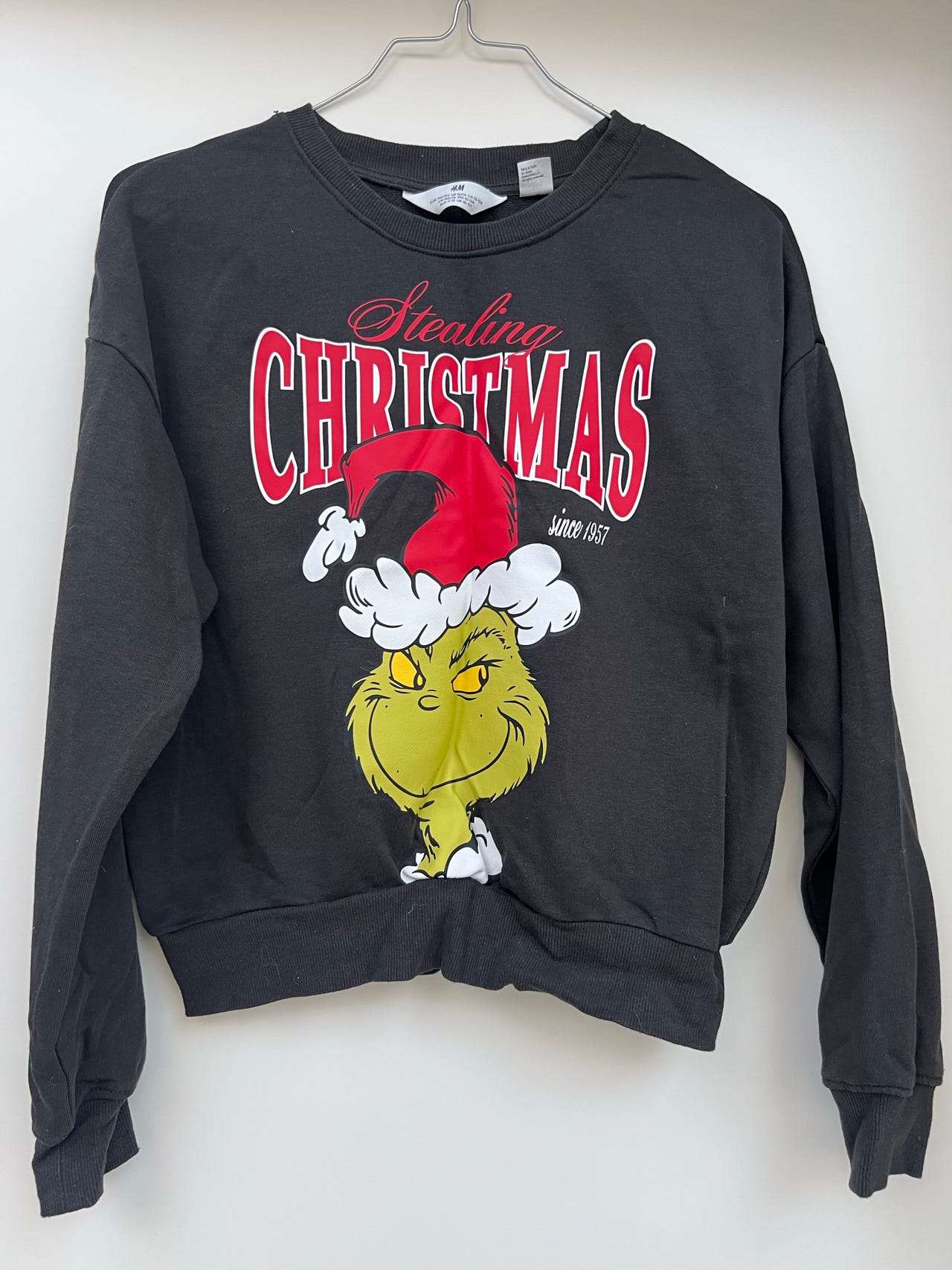H&M Grinch Sweatshirt Sort Børnestørrelse 146 Unisex | DBA