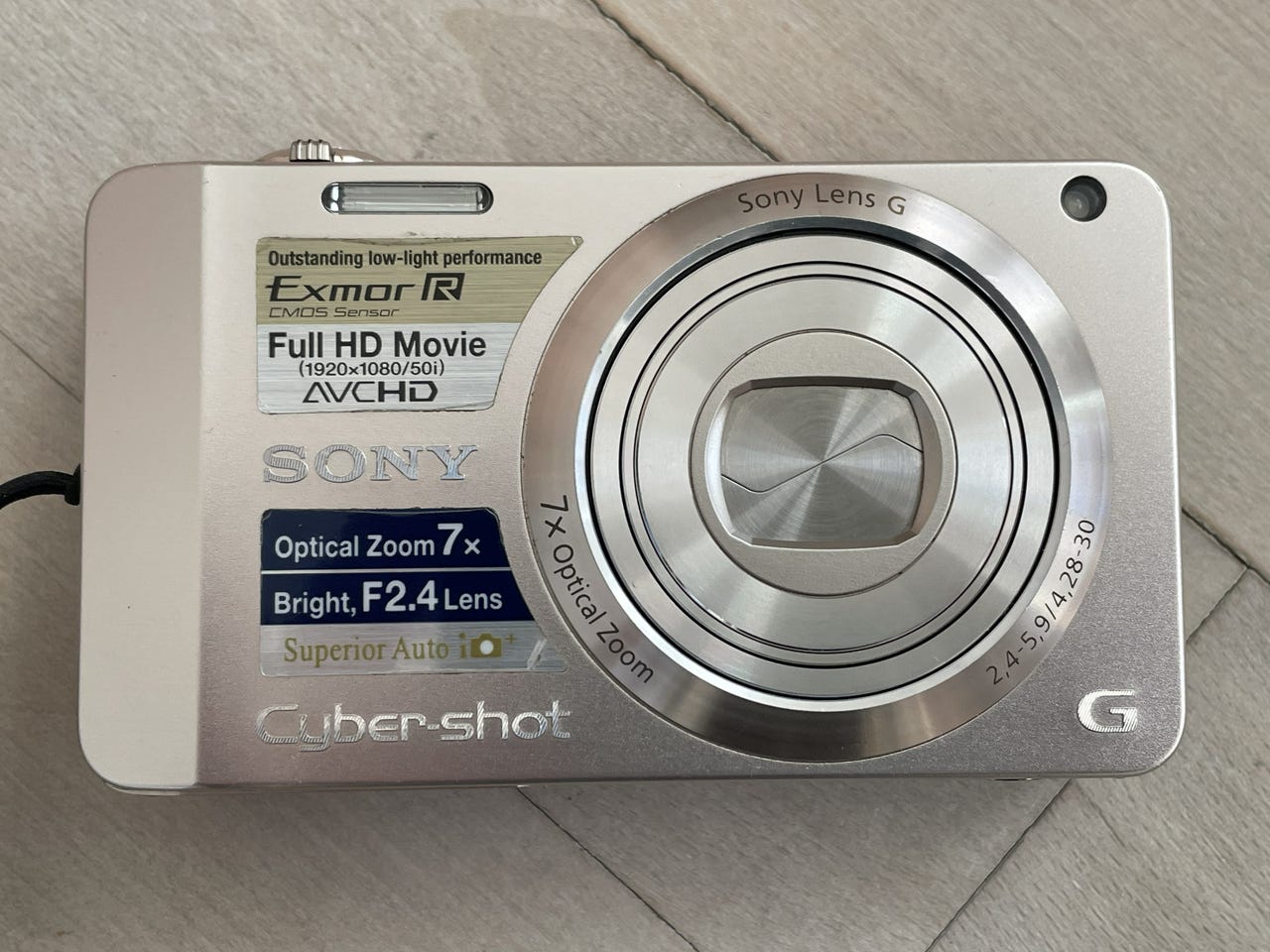 Sony DSC-WX10 sølv digitalkamera 7x optisk zoom F2.4 linse | DBA