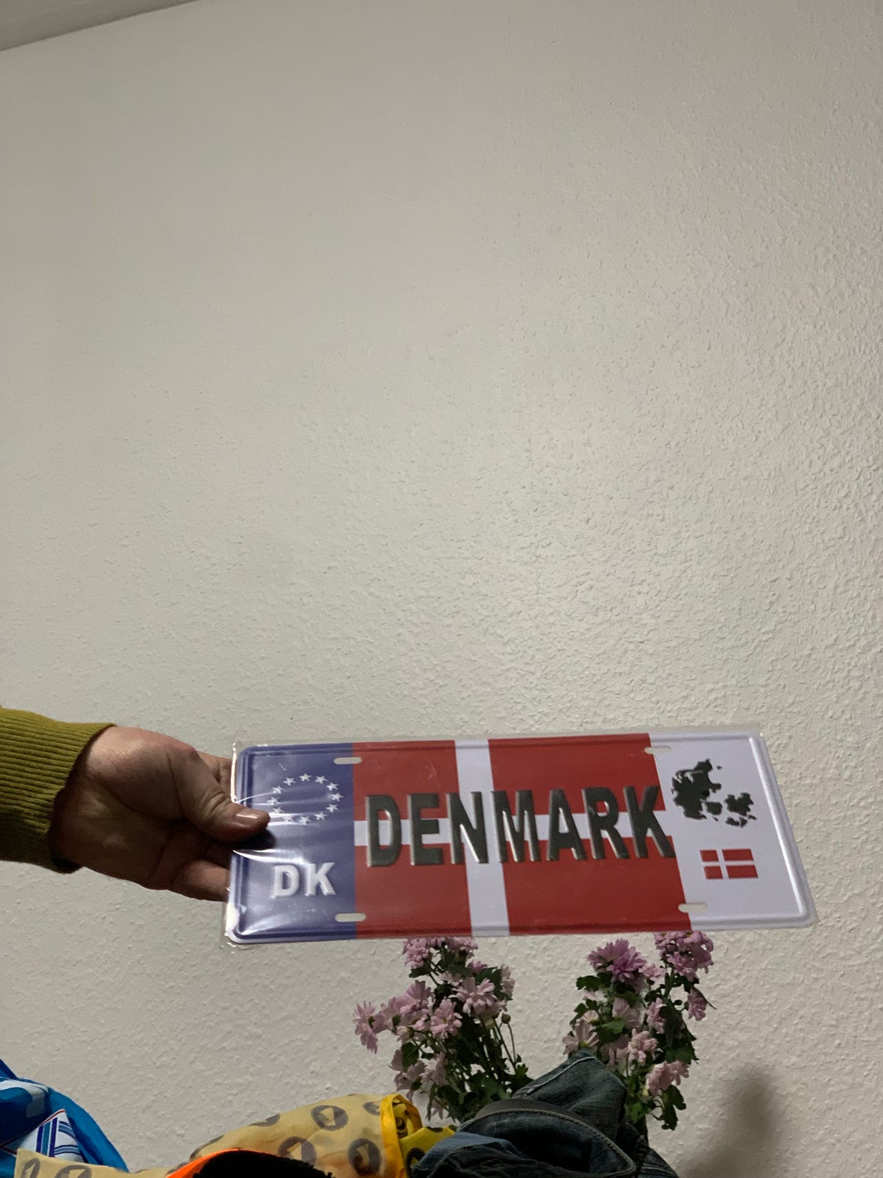 Danmark Nummerplade Metal Rød Hvid Blå | DBA
