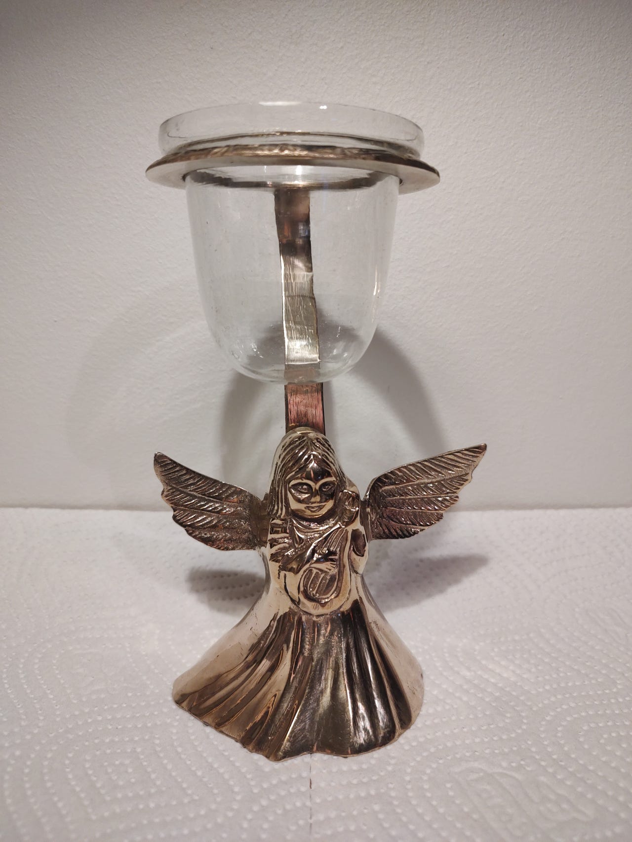 Messing, engel, jul, julepynt, gaveide, figur, skulptur, genbrug | DBA