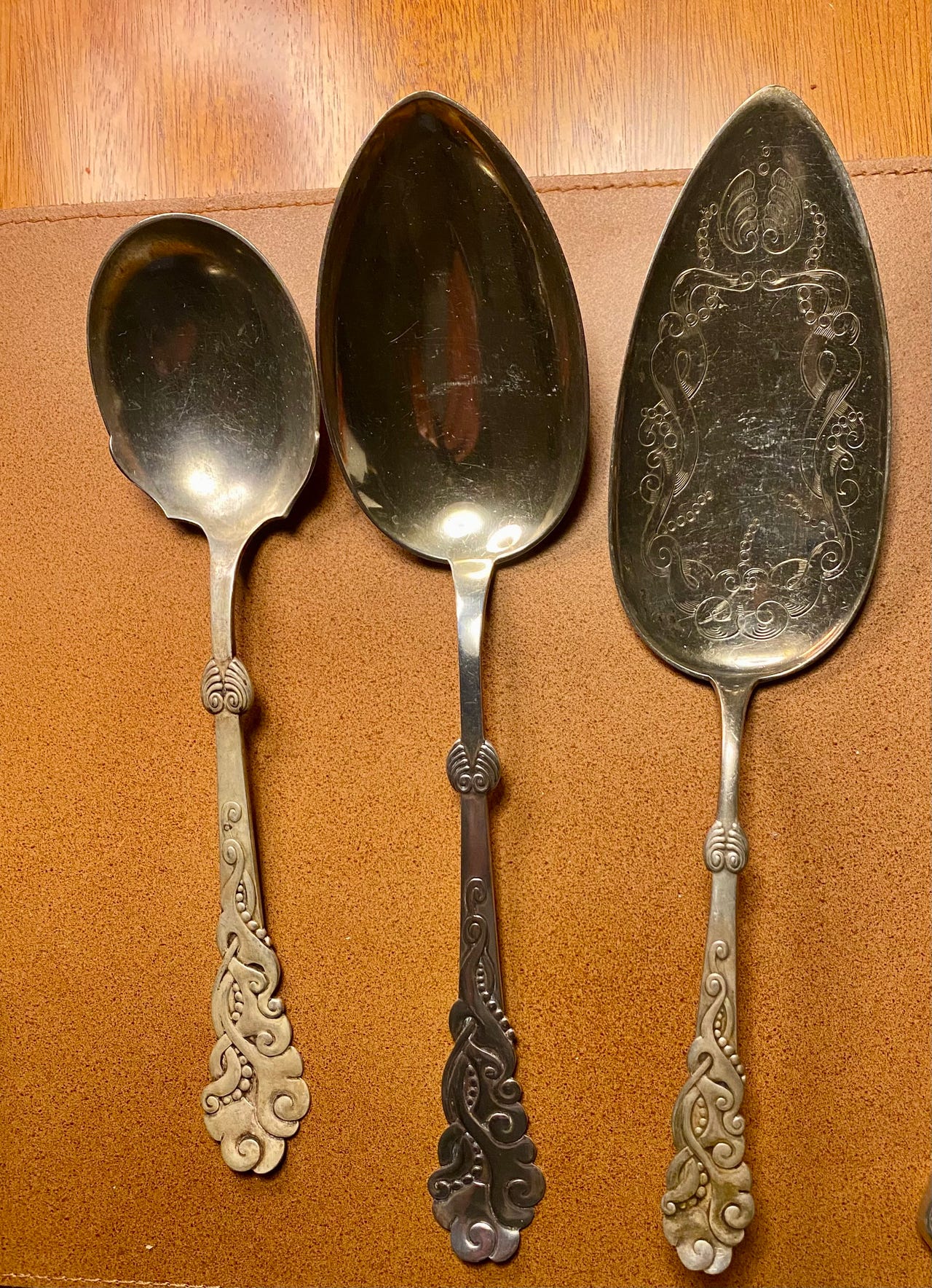 TANG Tretårnet Sølv Tatøj Kartoffelske, Potageske, Spade | DBA