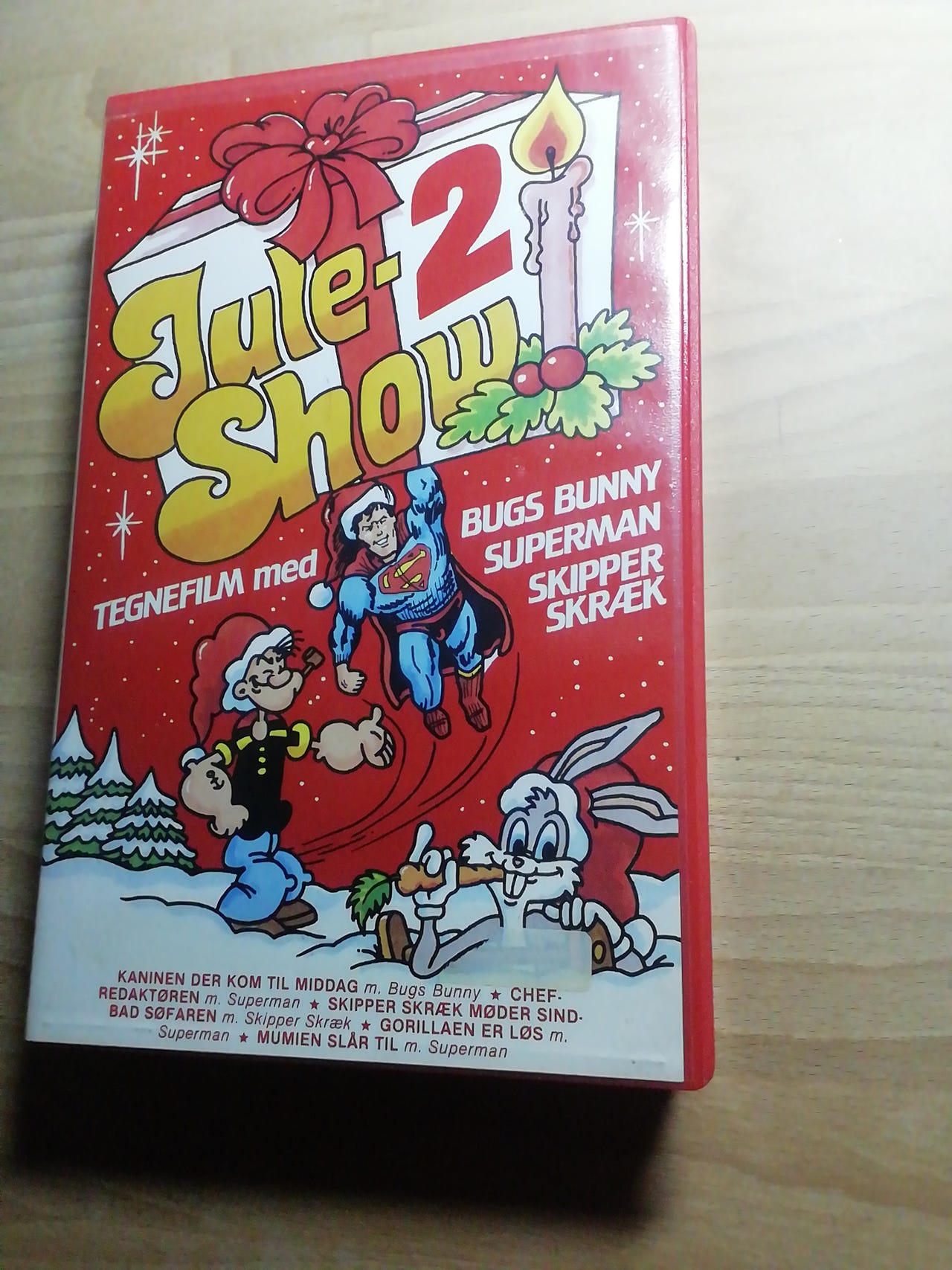 Jule-Show 2 VHS Tegnefilm med Bugs Bunny, Superman, Skipper Skræk Big ...