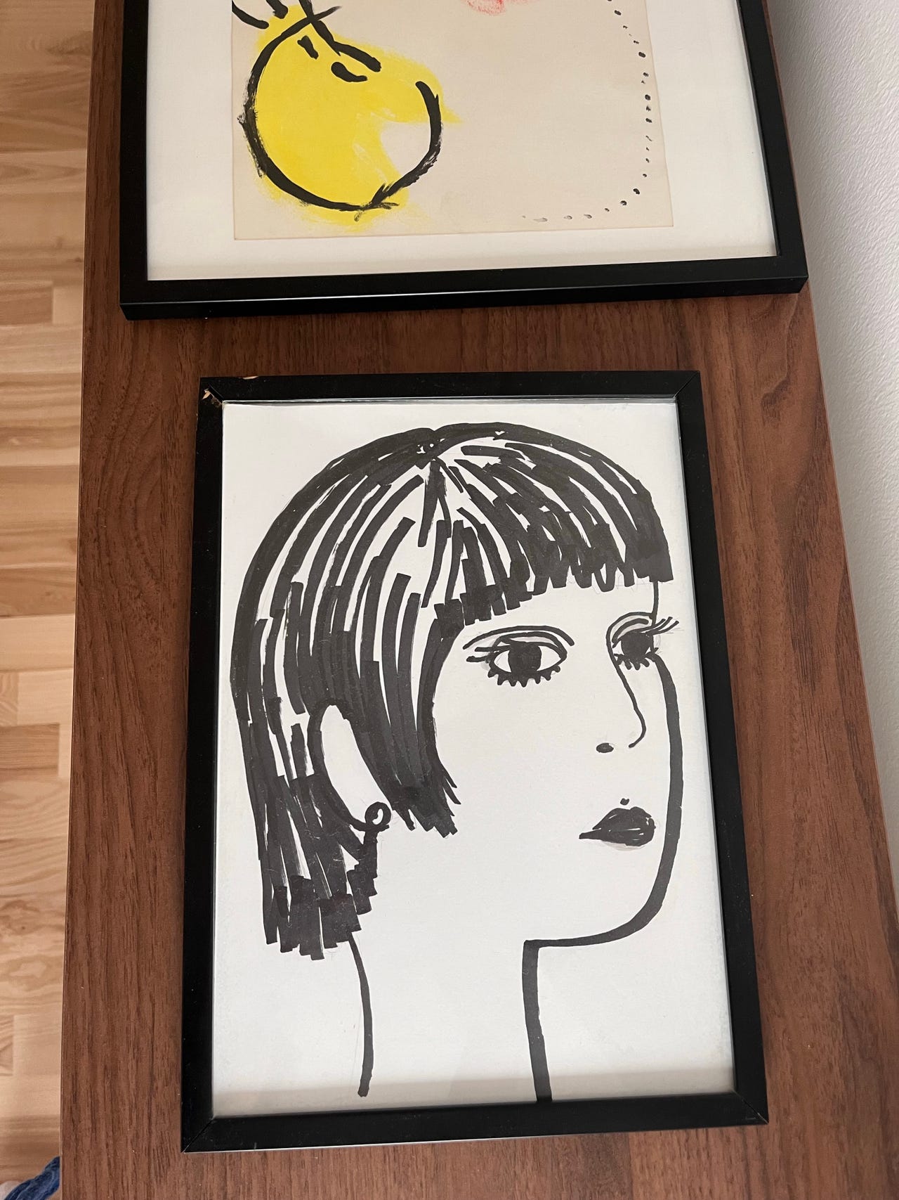 Framed Black-and-White Marker Portrait – Parisian Lady | DBA