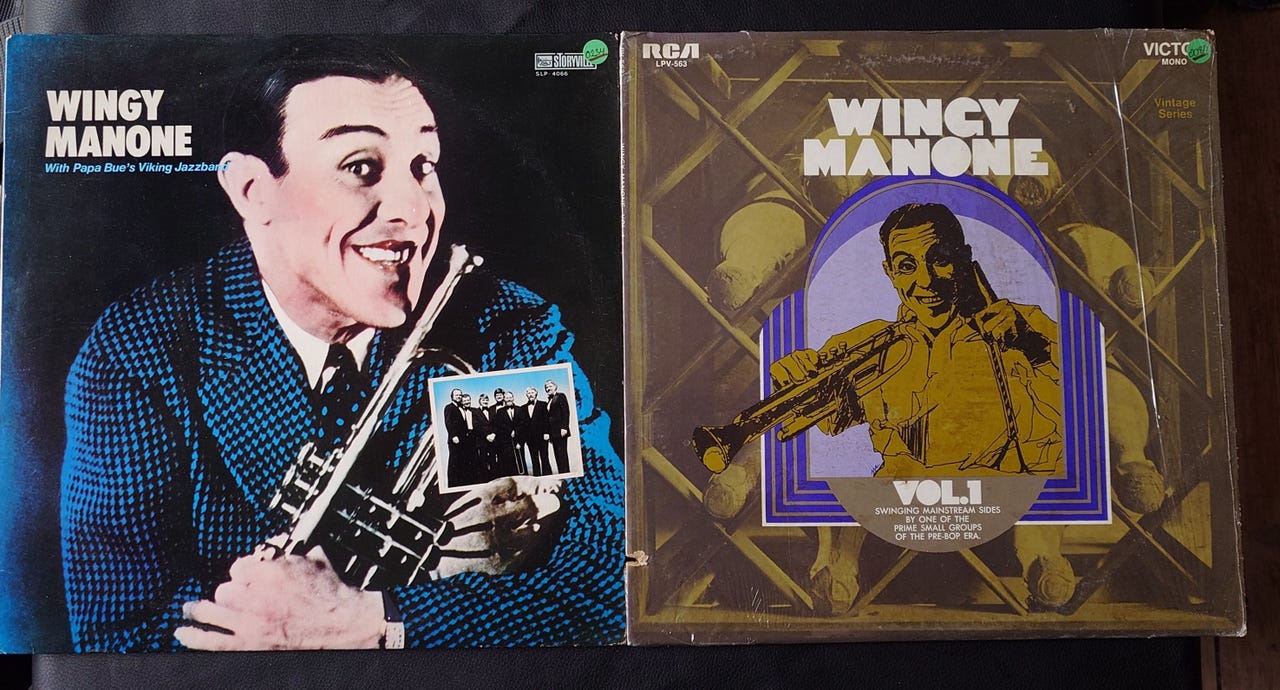 LP. 2 albums: Wingy Manone og Wingy Manone With Papa Bue's Viking ...