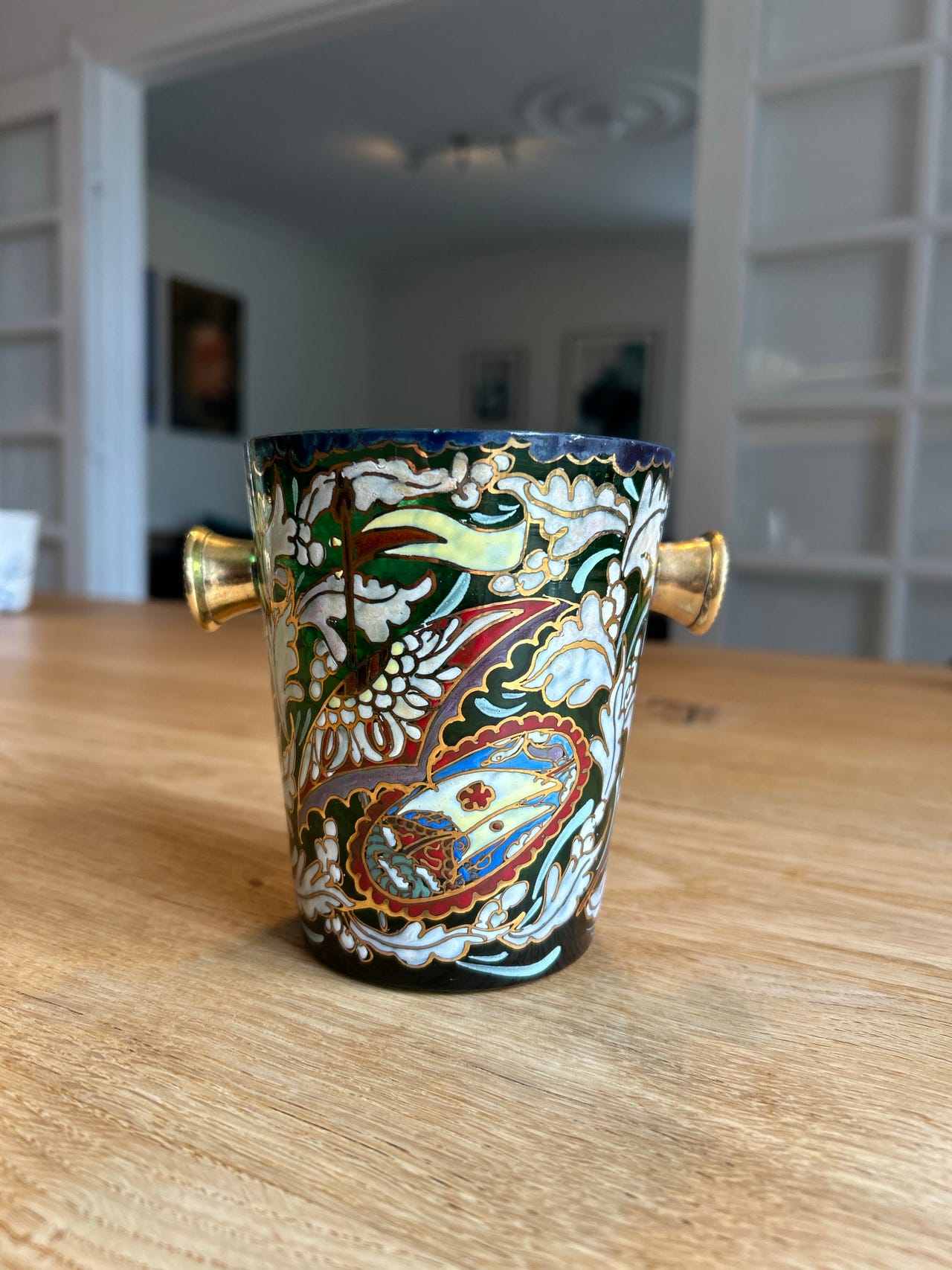 Smuk håndmalet glasvase – José Cire Royo, ca. 1940’erne | DBA