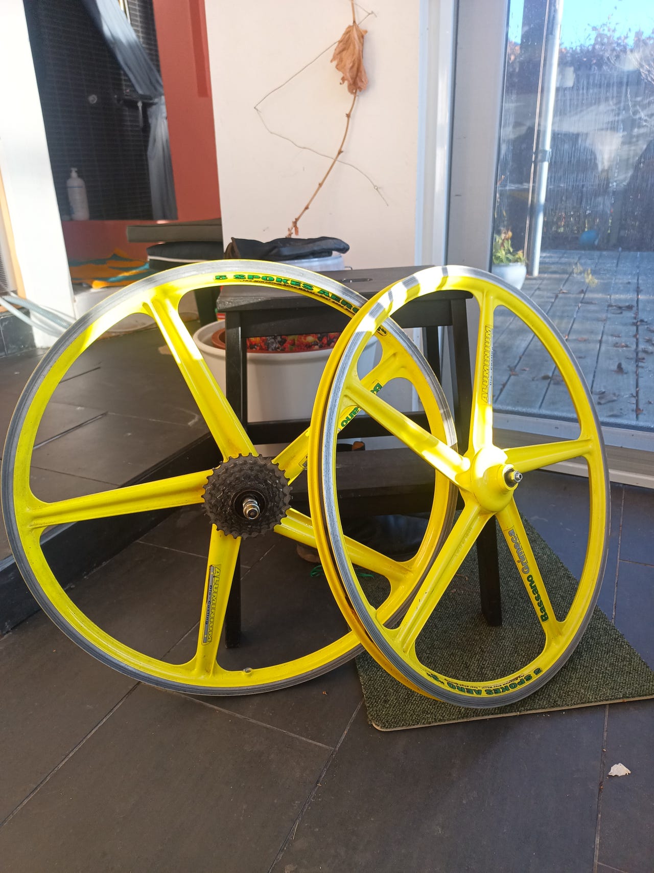 Basso Basciano Grimpeur Aero cykelhjul sæt gul aluminium | DBA