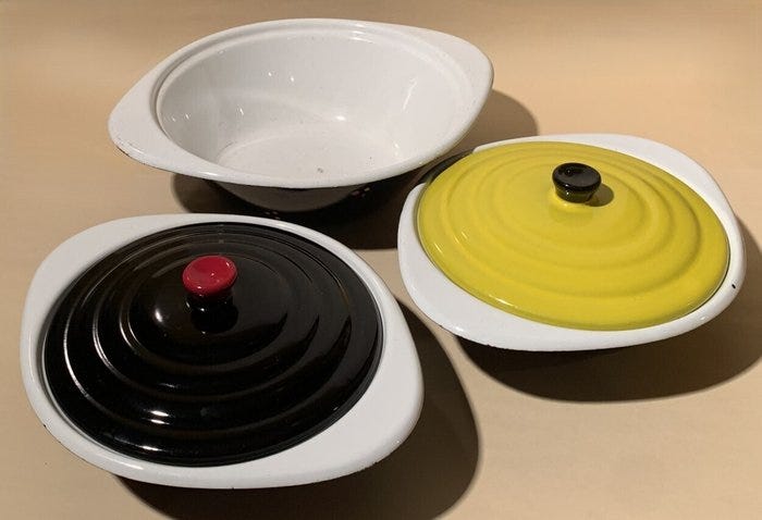 DRU - Wim Gilles - Platte - Confetti - Emaljeret metal - 3 (dek)skåle | DBA