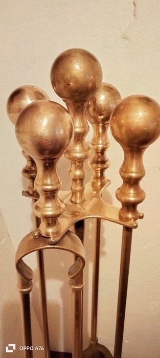 Artisanal - Pejsetilbehør (5) - Classique bronze & messing - Bronze ...