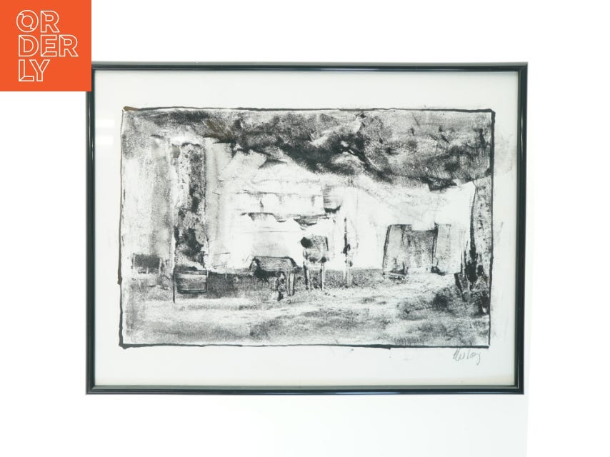 Sort og hvidt billede i ramme (str. 41 x 31 cm) | DBA