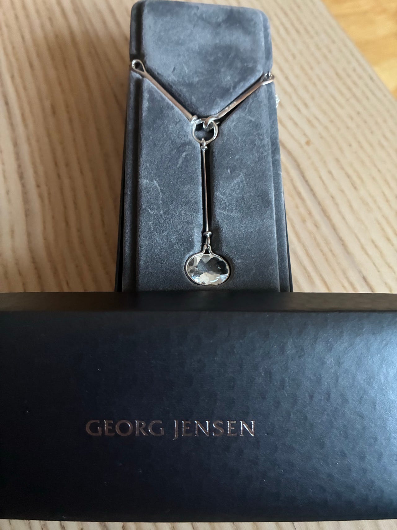 Georg Jensen sølv halskæde med krystal til kvinde | DBA