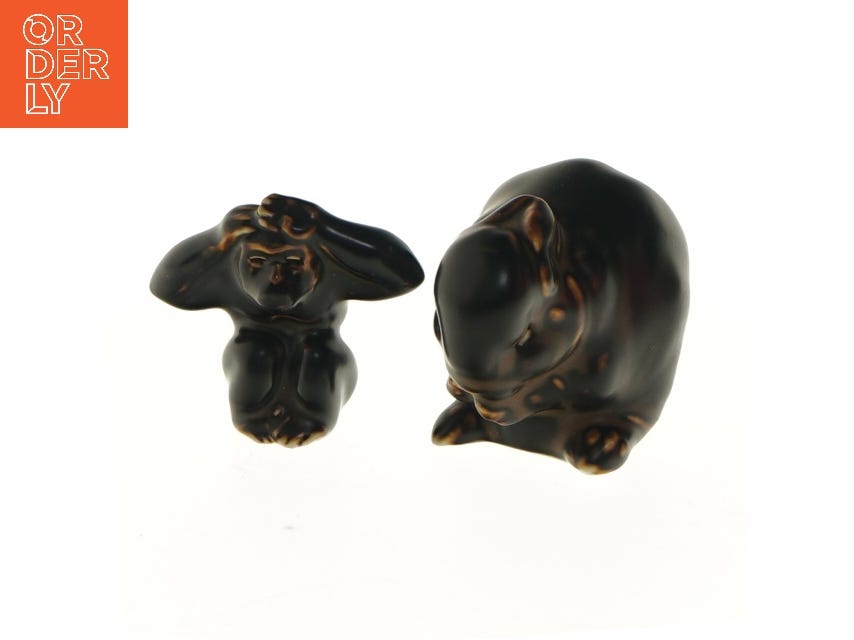 Sort keramiske figurer af dyr (str. 7 og 6 cm) | DBA